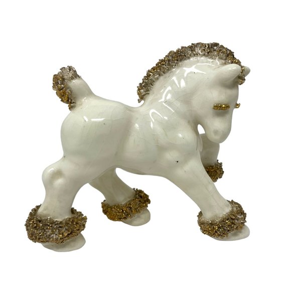 Vintage | Accents | Vintage Ceramic Spaghetti Horse Figurine 5s Mcm Mid ...